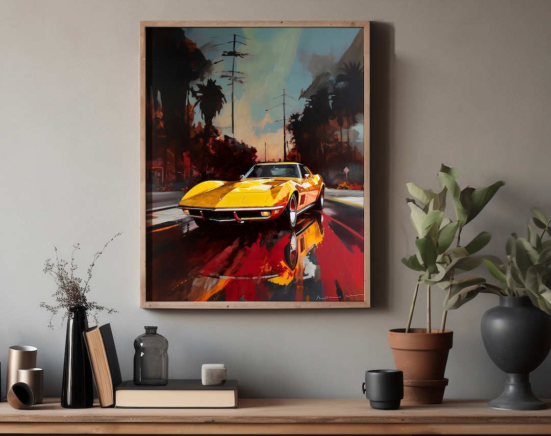 Poster Chevrolet Corvette C3 Stingray Sports Car Print Car Wall Art ...