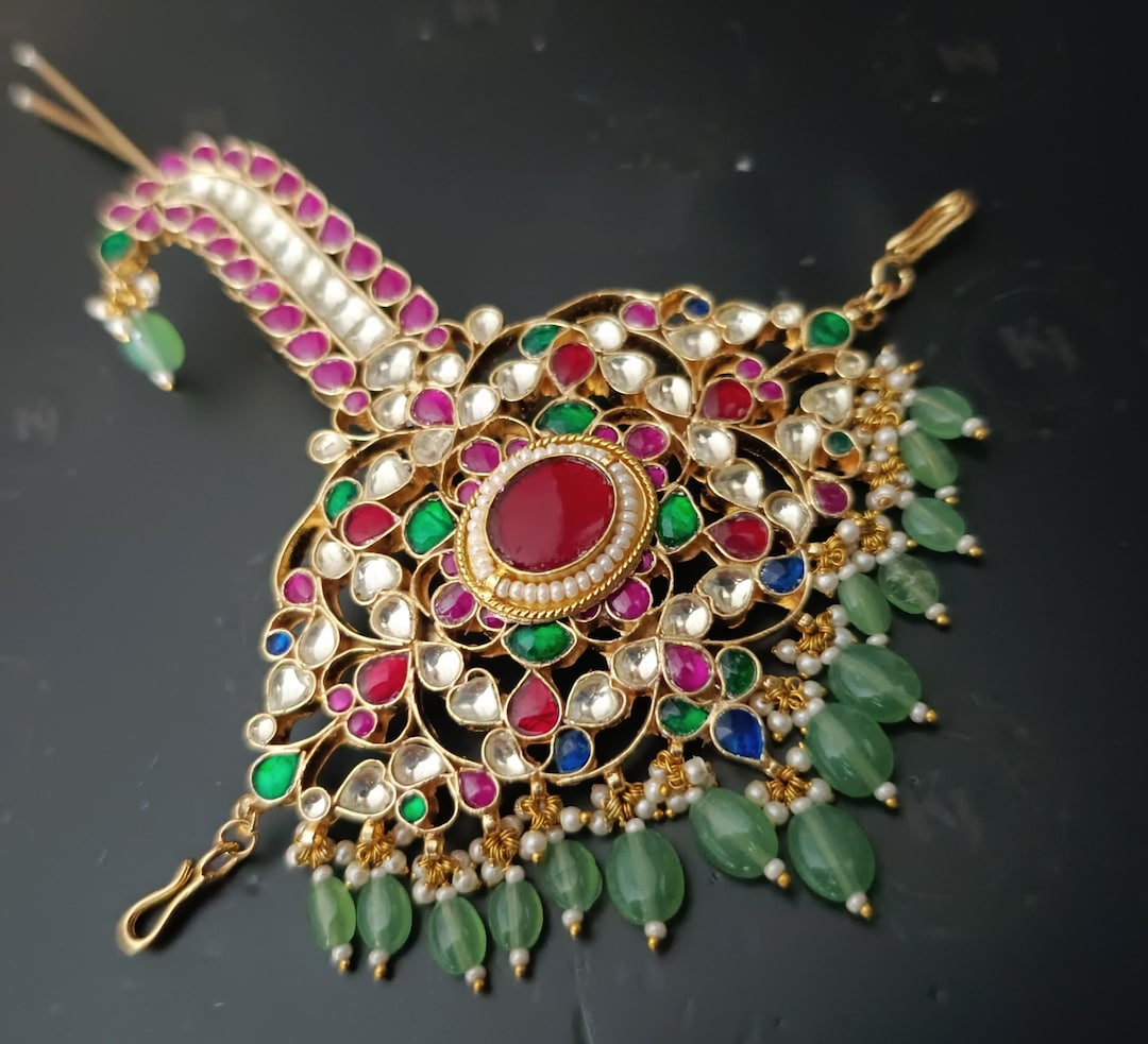 Indian Groom Wedding Accessories-pachi Kundan Kalangi/kalgi for Men's ...