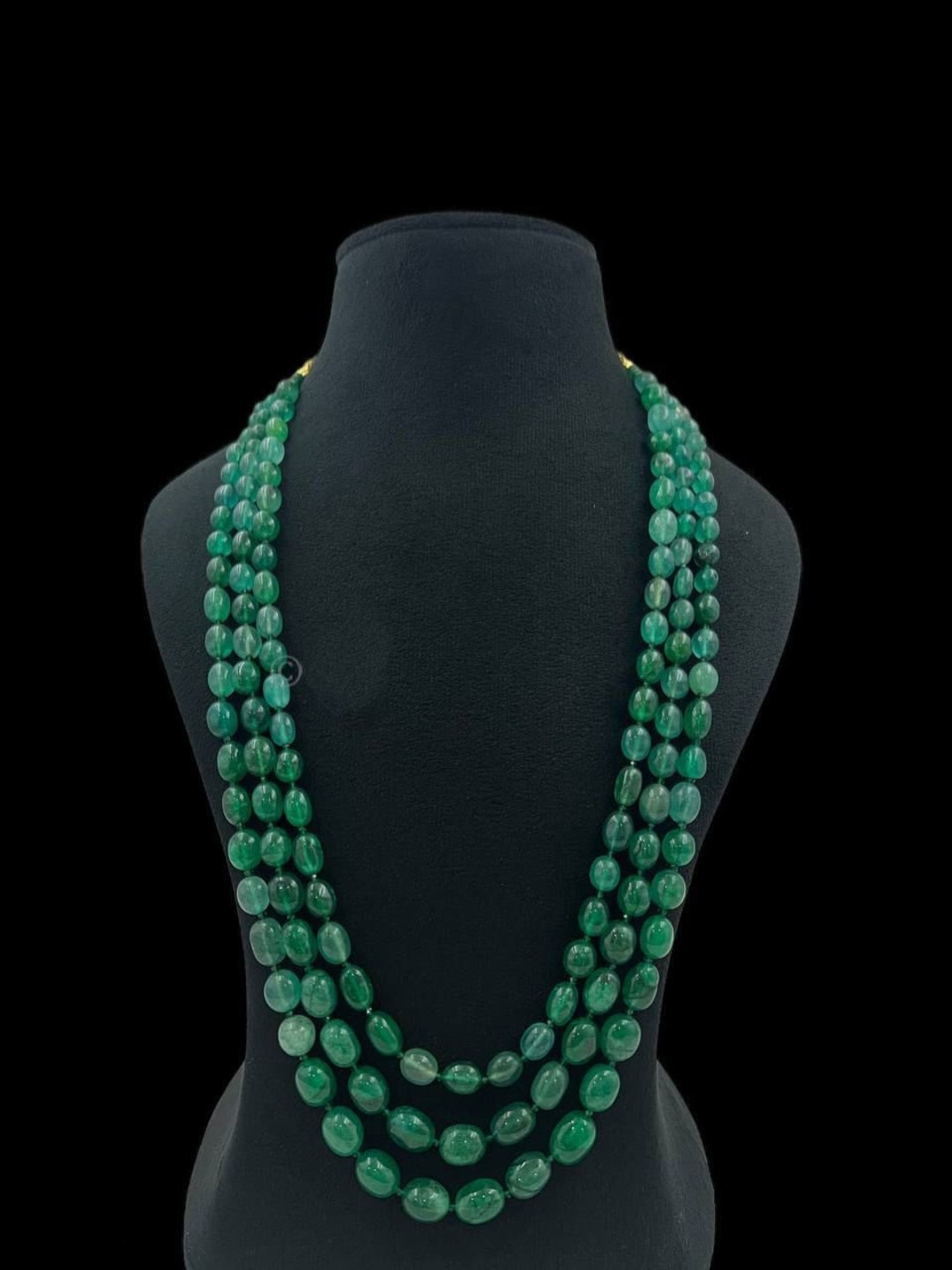 Fine Quality Multi Layered Long Emerald Green Necklace /fine Kundan ...