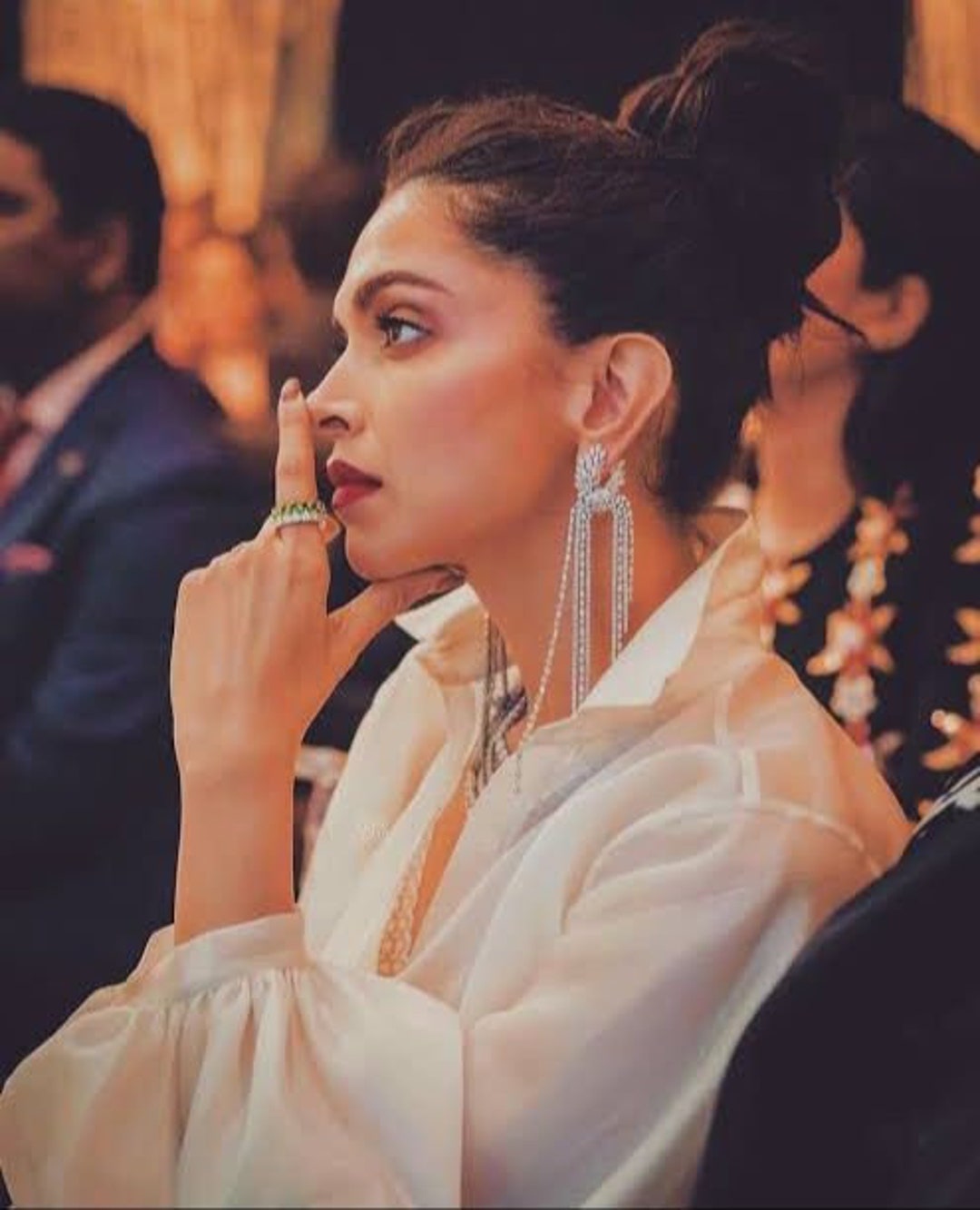 Deepika Padukone Inspired Long Diamond Earrings/ad Cz Silver Finish ...