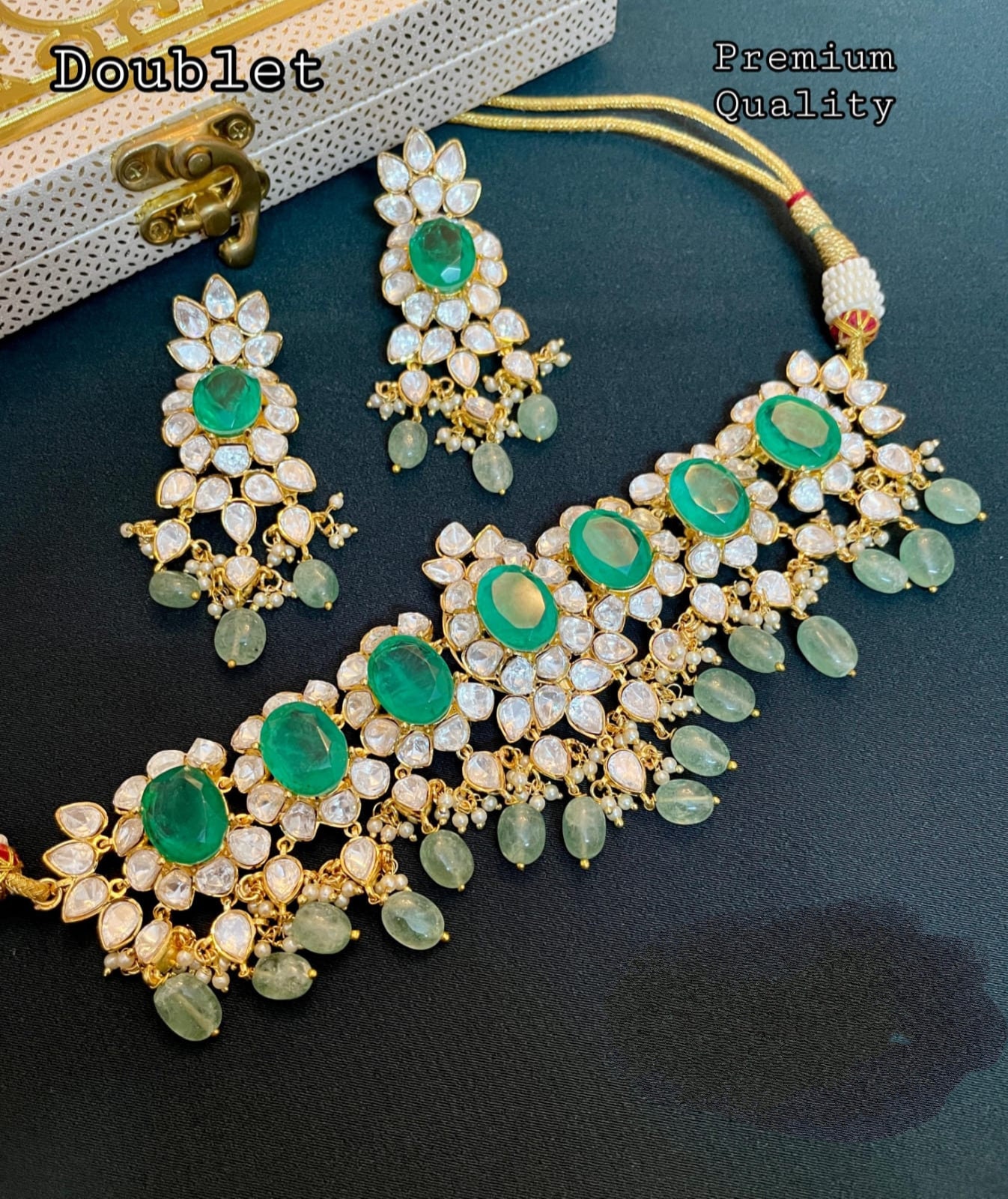 Tyaani Style Polki Necklace Set/temple Jewelry/ South Indian Jewelry ...