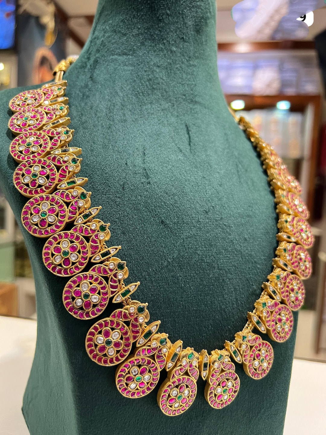 Jadau Kundan Long Haram / Gold Polish / Kundan Grand Haram/ Kundan ...