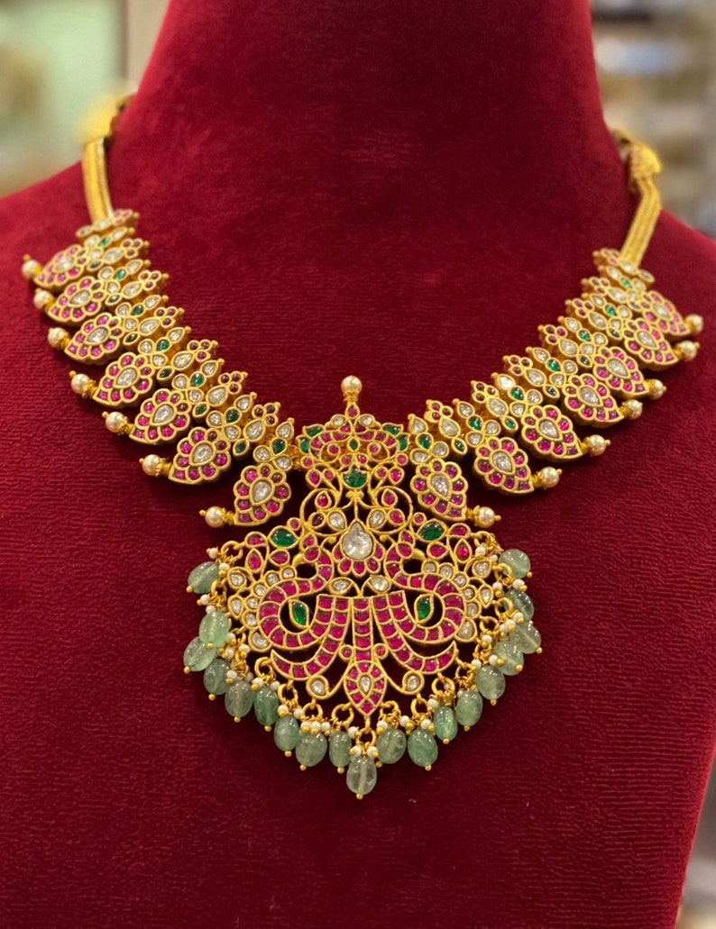 Preorder Jadau Kundan Long Haram / Gold Polish / Kundan Jadau Grand Haram/ Kundan Jadau/ Wedding ...