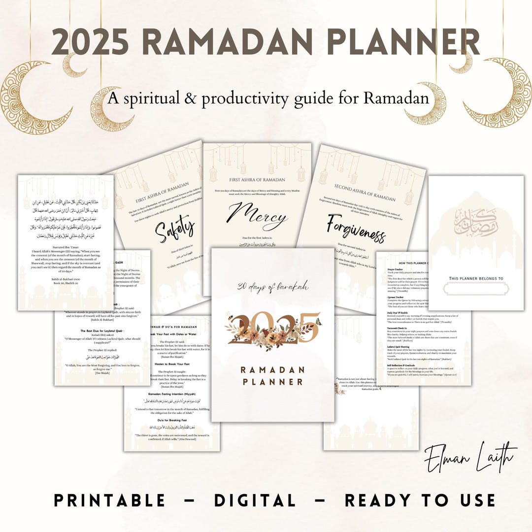 2025 Ramadan Planner, Digital & Printable Journal, Prayer and Quran ...