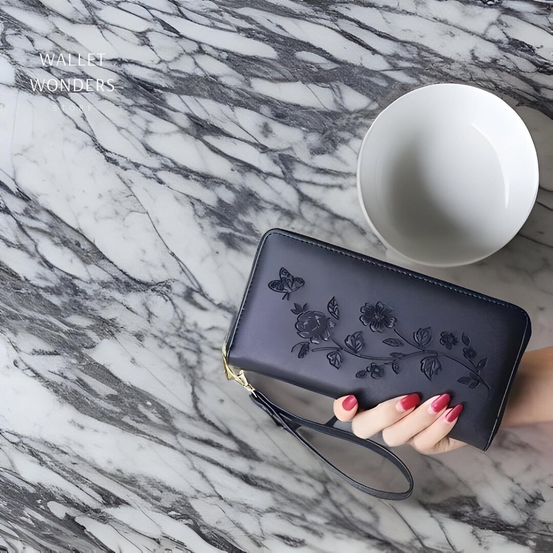 Long Rose Flower Wallet, Female Long Rose Zipper, Large-capacity Mobile ...