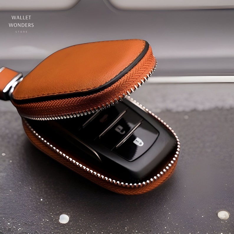 Leather Car Key Wallet, Key Holder Housekeeper, Keys Organizer, Women's ...