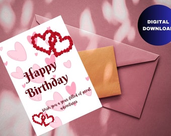 Printable Birthday Card Digital Download Bright Colors - Etsy