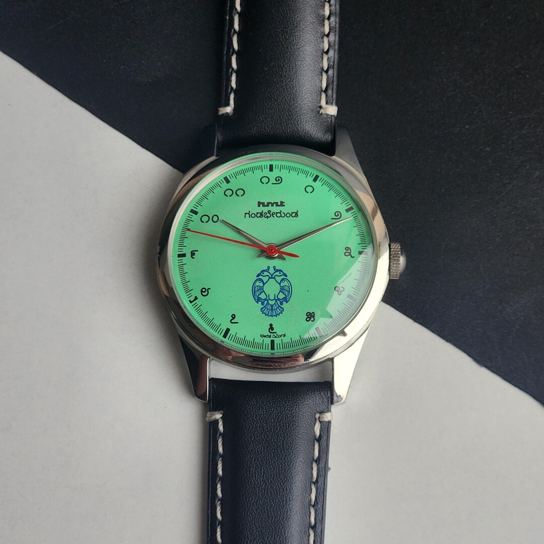Vintage Sea Green Ganda Berunda Watch: Mythical Bird Dial, 17 Jewels - Etsy