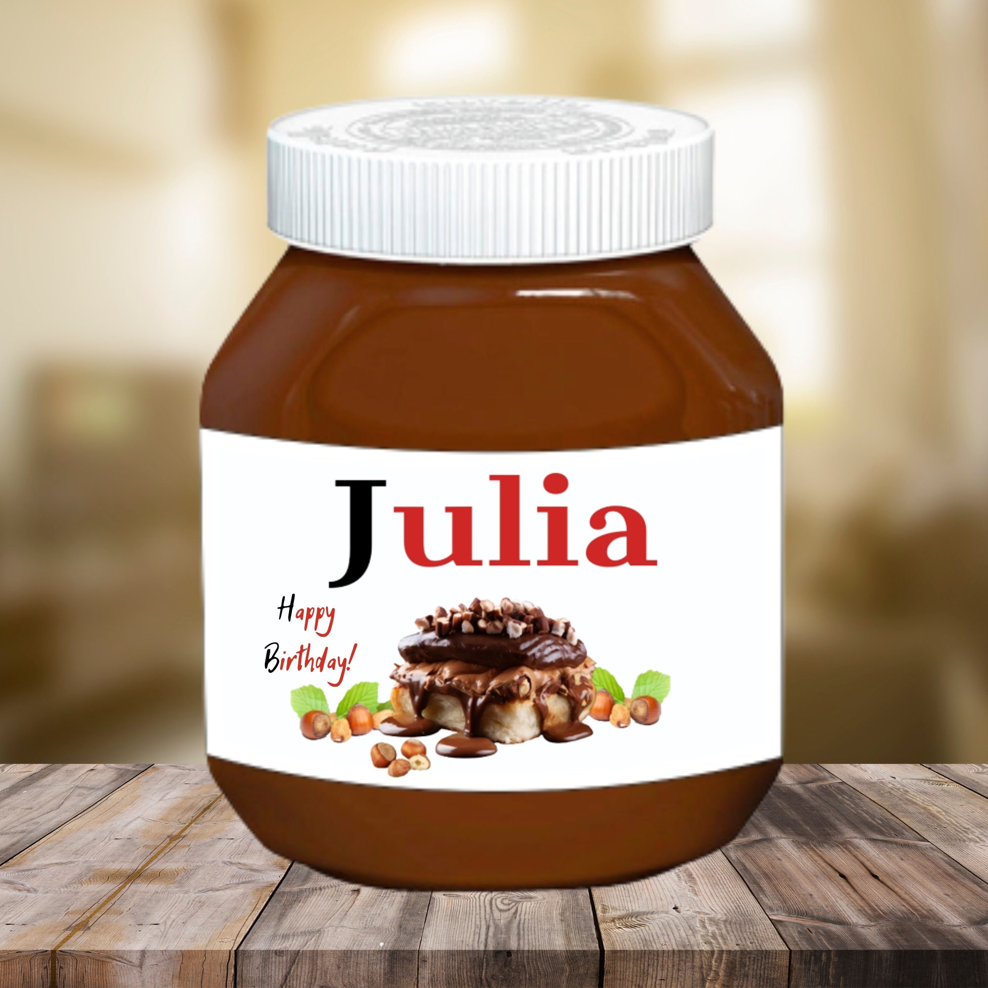 Personalised Label Nutella Jar Printable Digital File Custom - Etsy