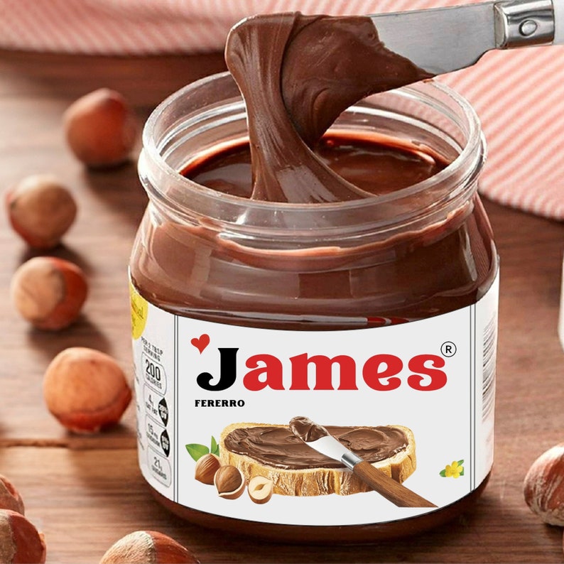 Personalized Nutella Name Label Printable Digital File Custom Name ...