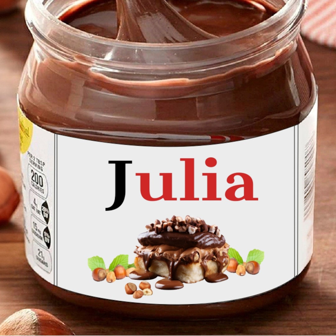 Personalised Label Nutella Jar Printable Digital File Custom - Etsy