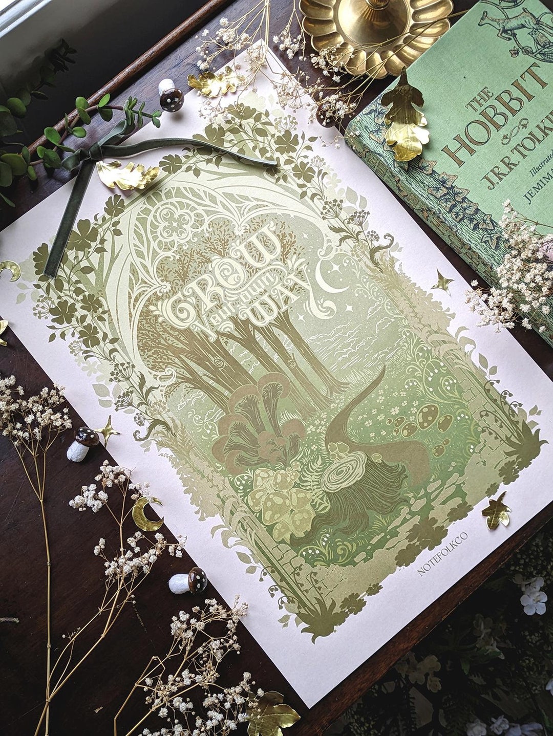 Grow Your Own Way Art Print Light Motivational Quotes, Growth, Bookish ...