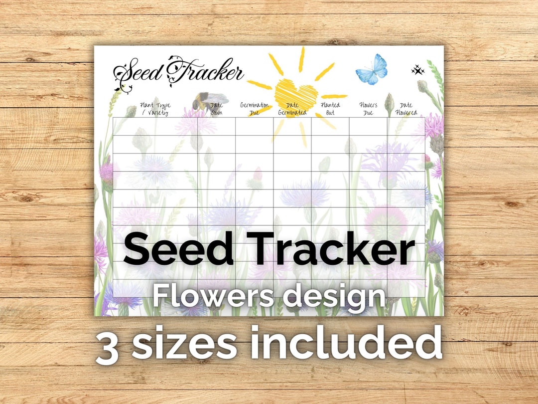 Flower Seed Tracker / Gardening Planner – Printable / Digital, 3 Sizes ...