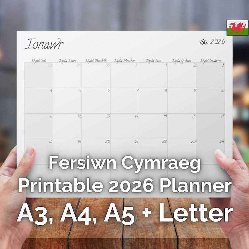 Calendar 2026 Wales - Etsy UK