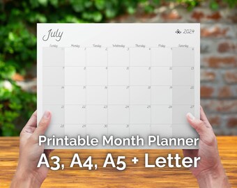 August 2023-july 2024 Printable Calendar PDF - Etsy