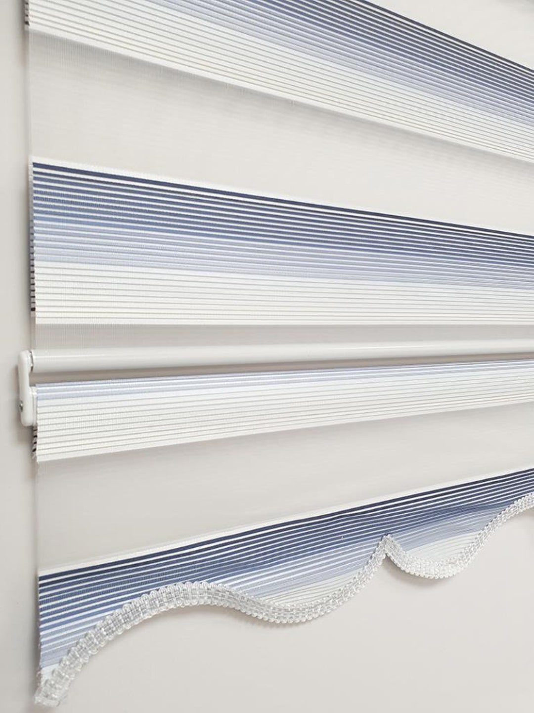 Navy Zebra Roller Blind: Glitter Fabric, Light Filtering Curtain - Etsy