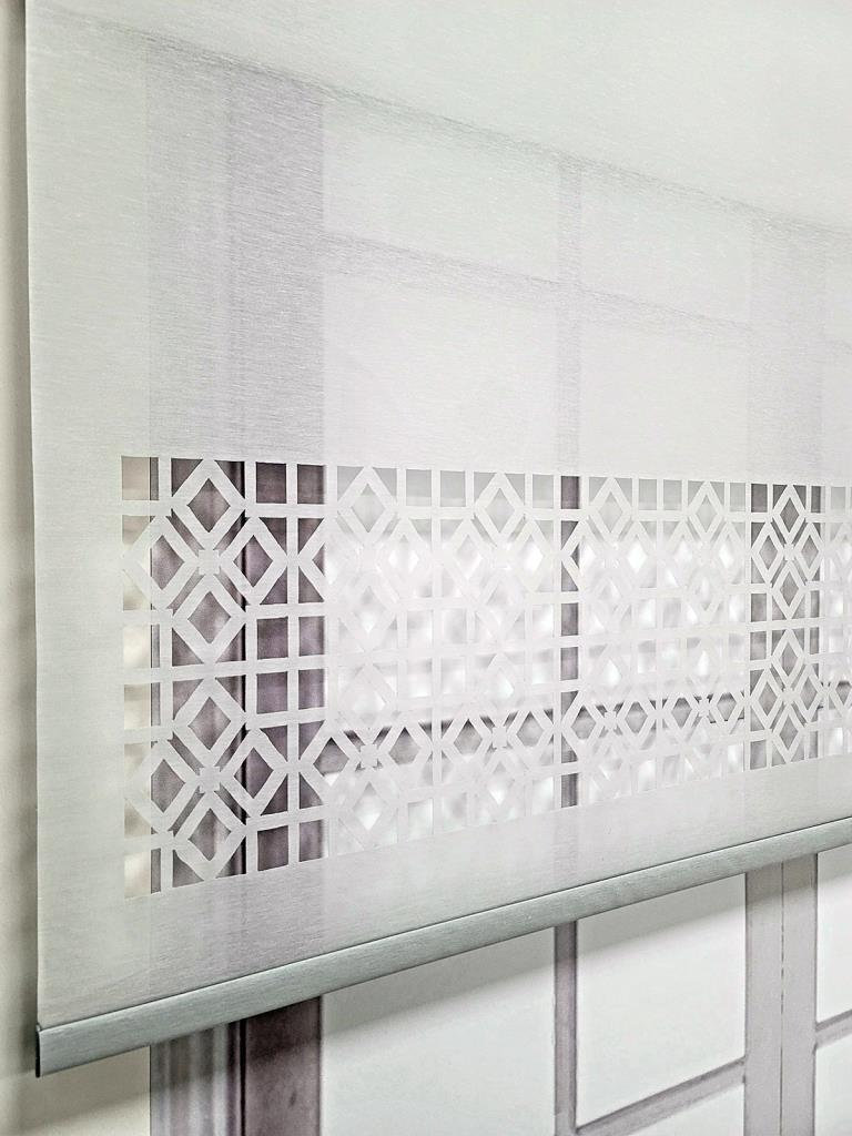 Patterned Laser Cut Tulle Roller Blind: Light Filtering Curtain - Etsy