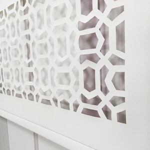 Laser Cut Matte Fabric Roller Blinds Curtain, White Color, Stylish ...