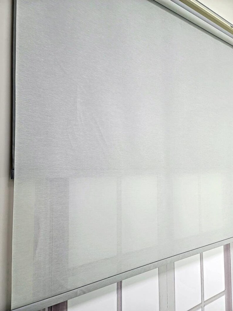 Plain Fabric Double Mechanism Tulle and Roller Blinds Curtain - Etsy