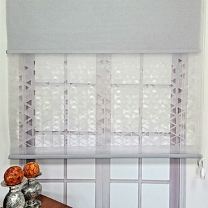 Laser Cut Double Mechanism Tulle and Roller Blinds, Light Filtering ...