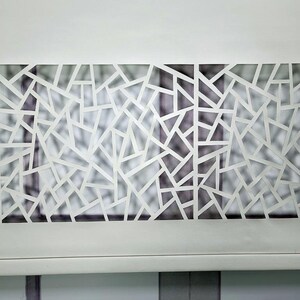 Laser Cut Matte Fabric Roller Blinds Curtain, Ecru Color, Stylish ...