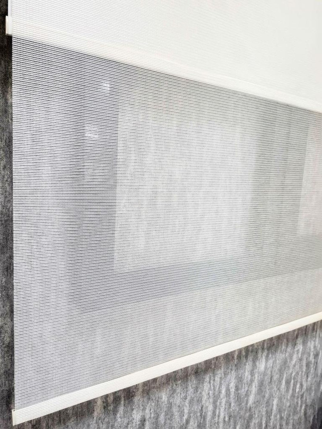 Patterned Fabric Double Mechanism Tulle and Roller Blinds Curtain ...