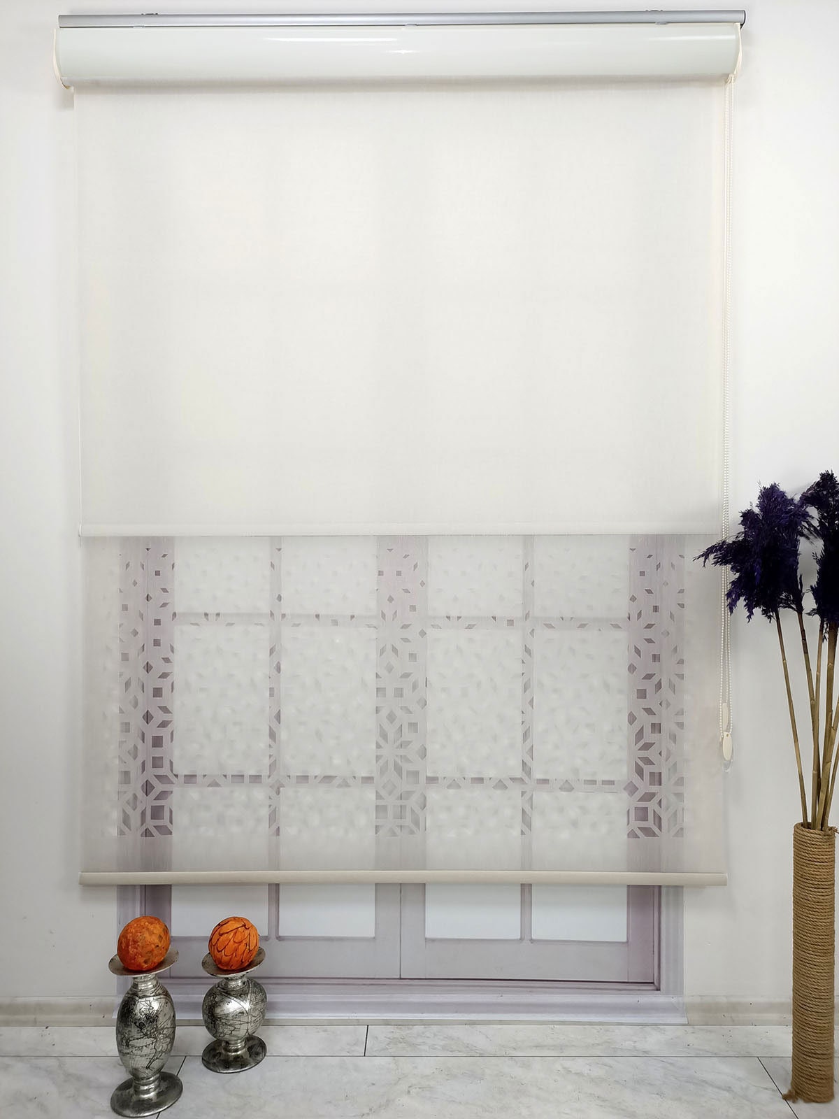 Laser Cut Double Mechanism Tulle and Roller Blinds Light - Etsy