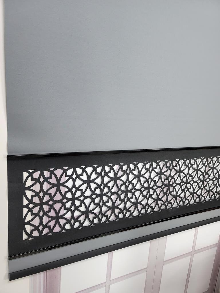 Laser Cut Double Color Matte Fabric Roller Blinds Curtain, Stylish ...