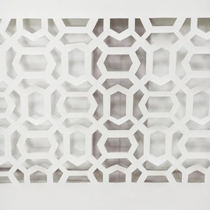 Laser Cut Matte Fabric Roller Blinds Curtain, White Color, Stylish ...