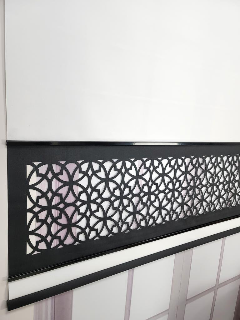 Laser Cut Double Color Matte Fabric Roller Blinds Curtain, Stylish ...