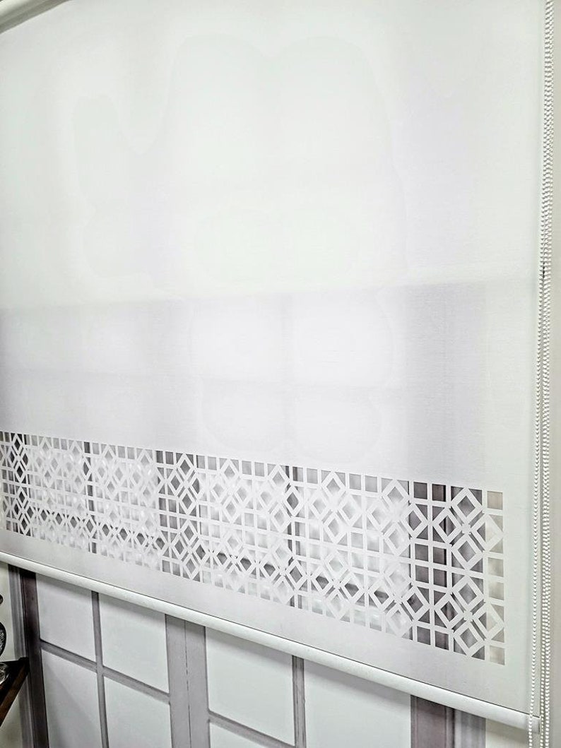 Patterned Laser Cut Double Mechanism Tulle and Roller Blinds - Etsy