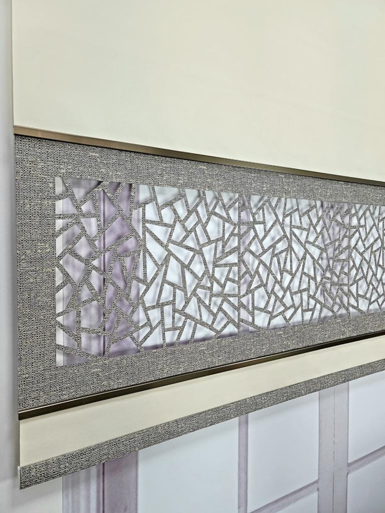 Laser Cut Roller Blind: Matte Fabric, Light Filtering, Geometric Design ...
