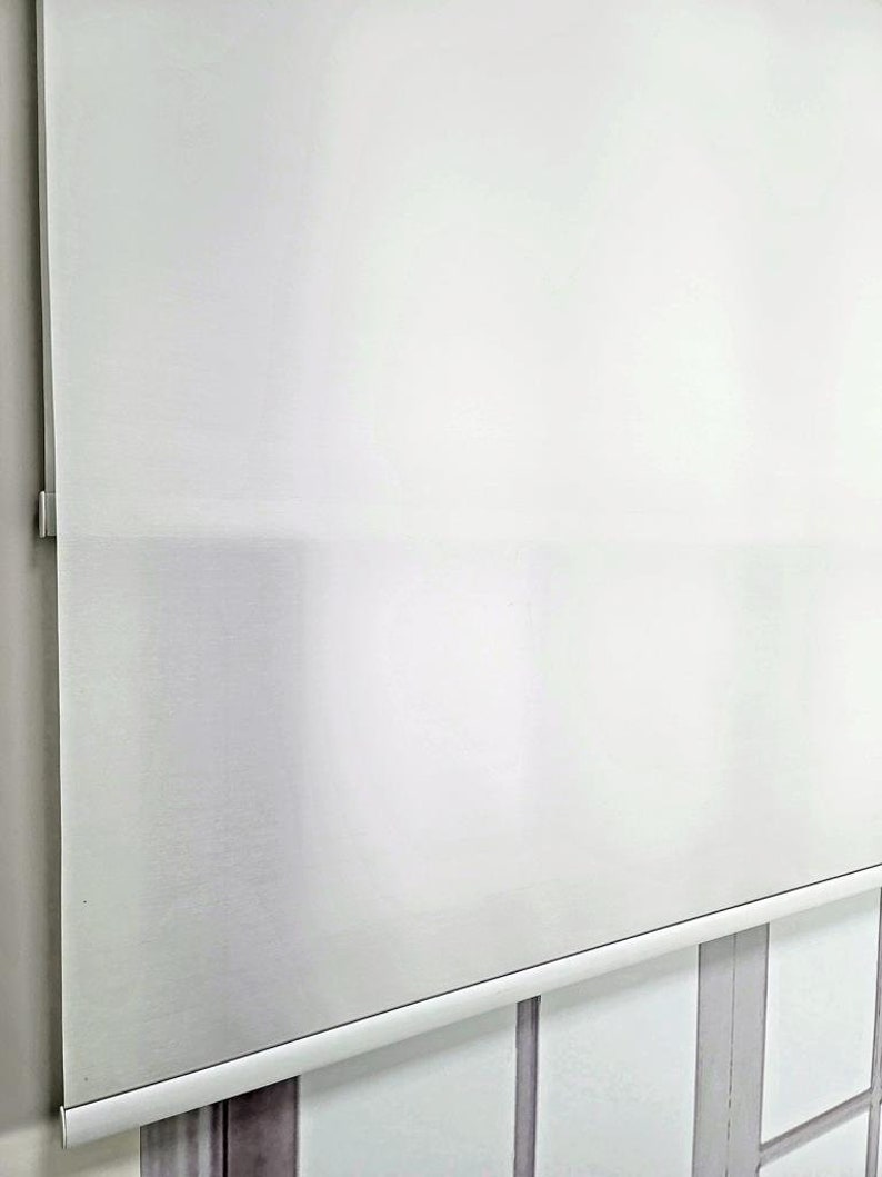 Plain Fabric Double Mechanism Tulle and Roller Blinds Curtain - Etsy