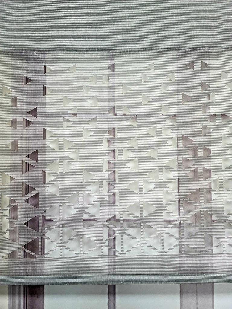 Laser Cut Double Mechanism Tulle and Roller Blinds, Light Filtering ...