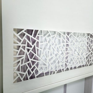 Laser Cut Matte Fabric Roller Blinds Curtain, Ecru Color, Stylish ...