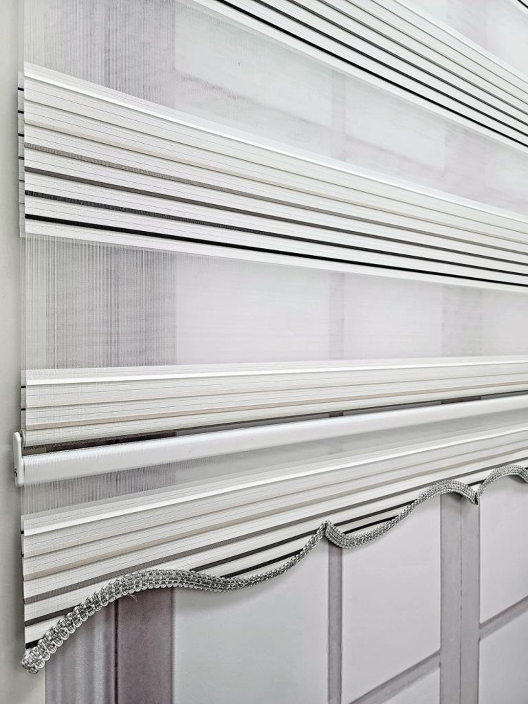 Plated Color Transition Zebra Roller Blinds Curtain for All Room, Light ...