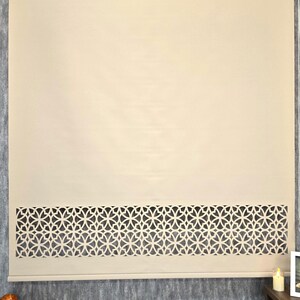 Laser Cut Matte Fabric Roller Blinds Curtain, Milk Coffee Color ...