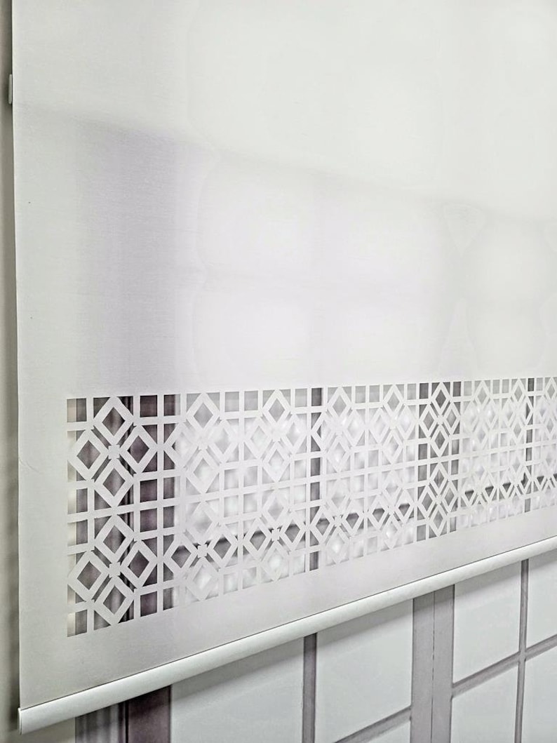 Patterned Laser Cut Double Mechanism Tulle and Roller Blinds - Etsy