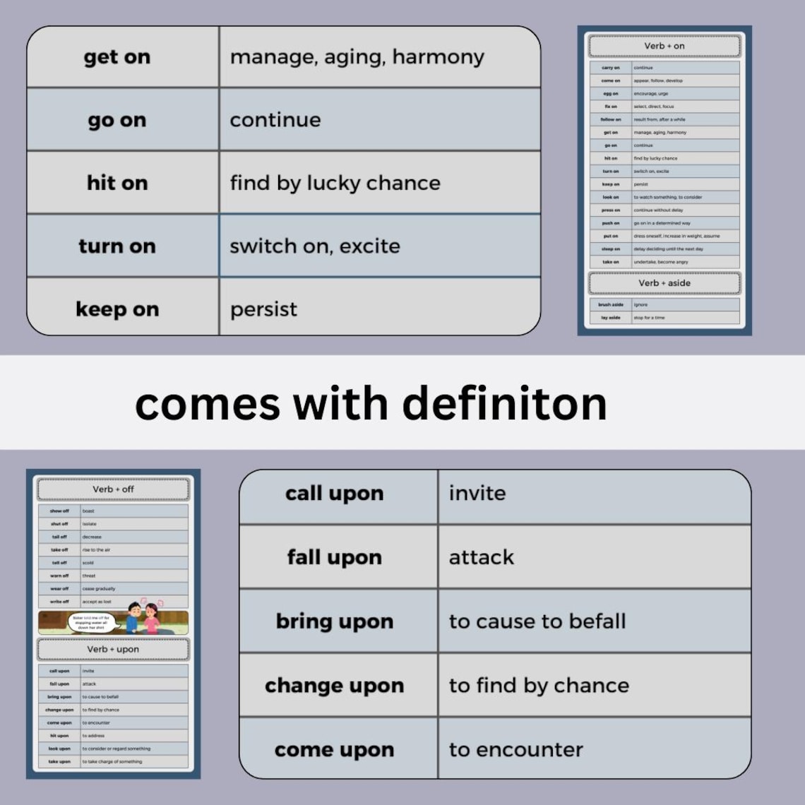 Phrasal Verbs Infographic: ESL English Study Guide (digital Download ...