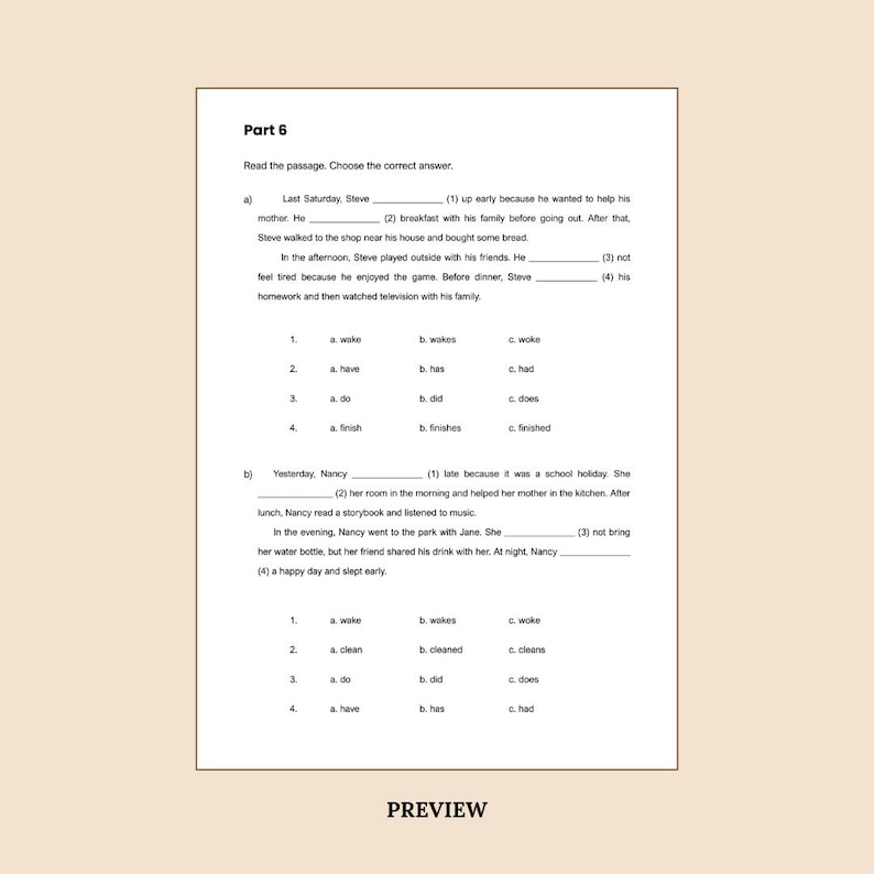 English Grade 5 Simple Past Tense Grammar Worksheets Printable Digital ...