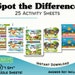 25 Spot the Difference Activity Sheets, Colorful Summer Find the ...