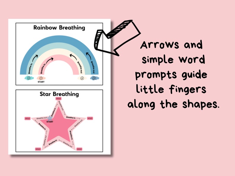 Pastel Breathing Shapes for Kids, Breathing Signs, Breathing Cards ...