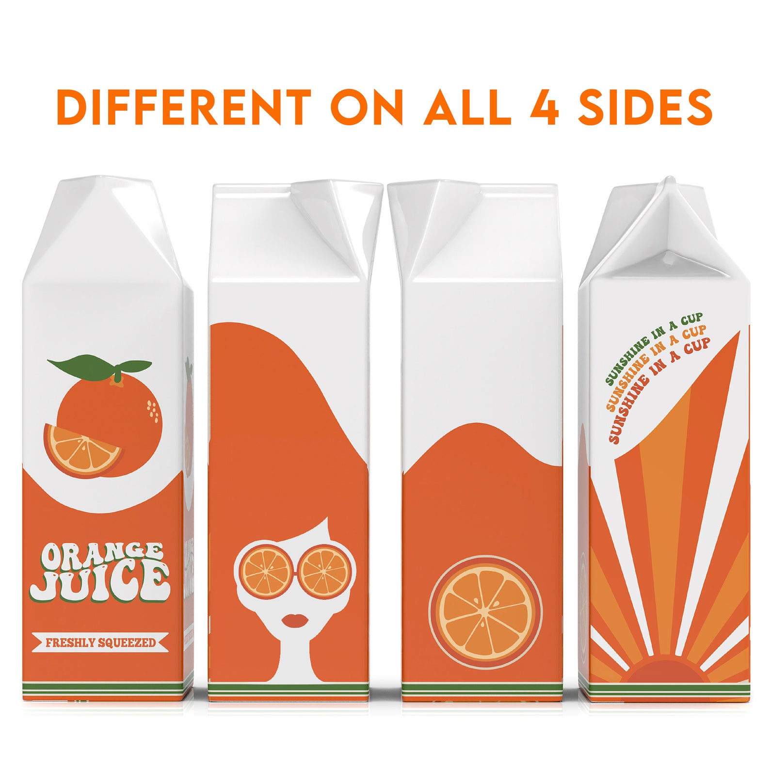 Orange Juice Vase, 2 Vase Set. Ceramic Carton and Sliced Orange Vase ...