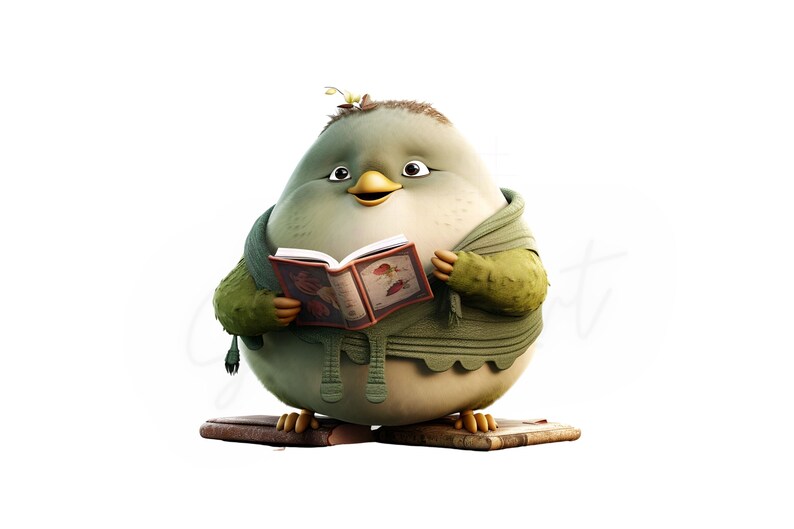 8 Birds Love Reading Clipart Watercolor Clipart Birds PNG - Etsy