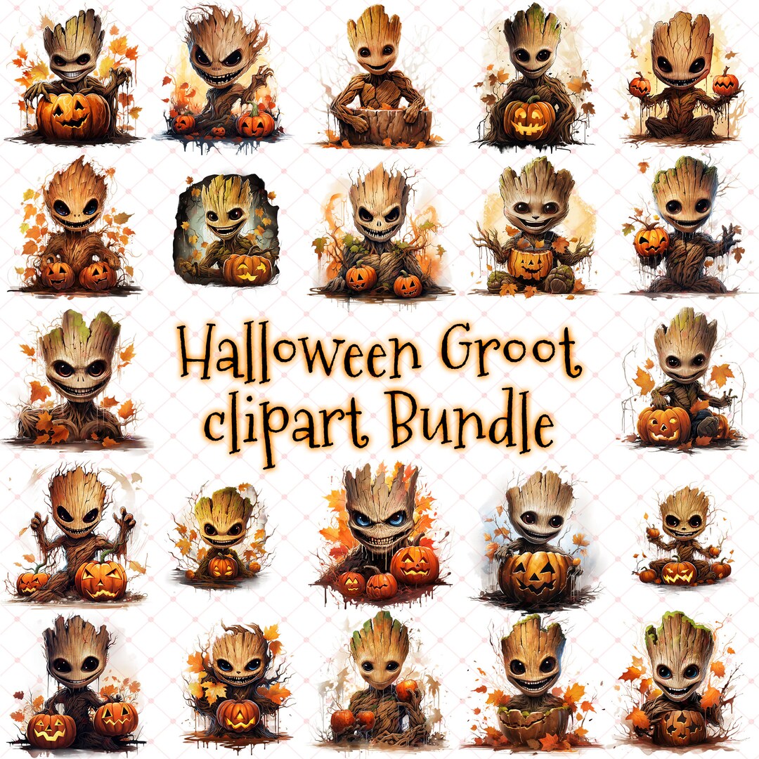 40 Watercolor Groot Halloween Clipart Groot Sublimation - Etsy