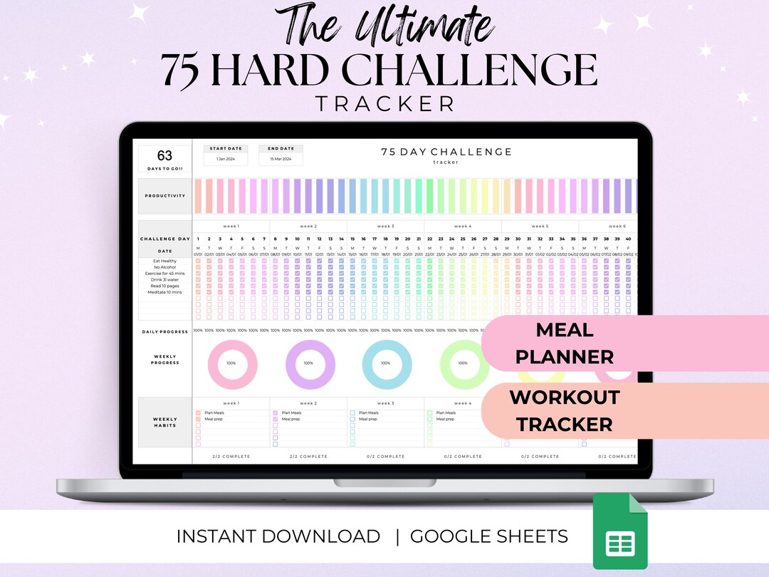 75 Hard Challenge Tracker, 75 Day Challenge, 75 Soft Challenge, Google ...