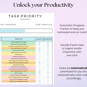 Eisenhower Matrix Priority Spreadsheet, Task Tracker Google Sheets ...