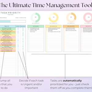 Eisenhower Matrix Priority Spreadsheet, Task Tracker Google Sheets ...