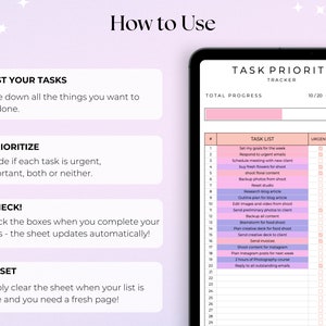 Eisenhower Matrix Priority Spreadsheet, Task Tracker Google Sheets ...