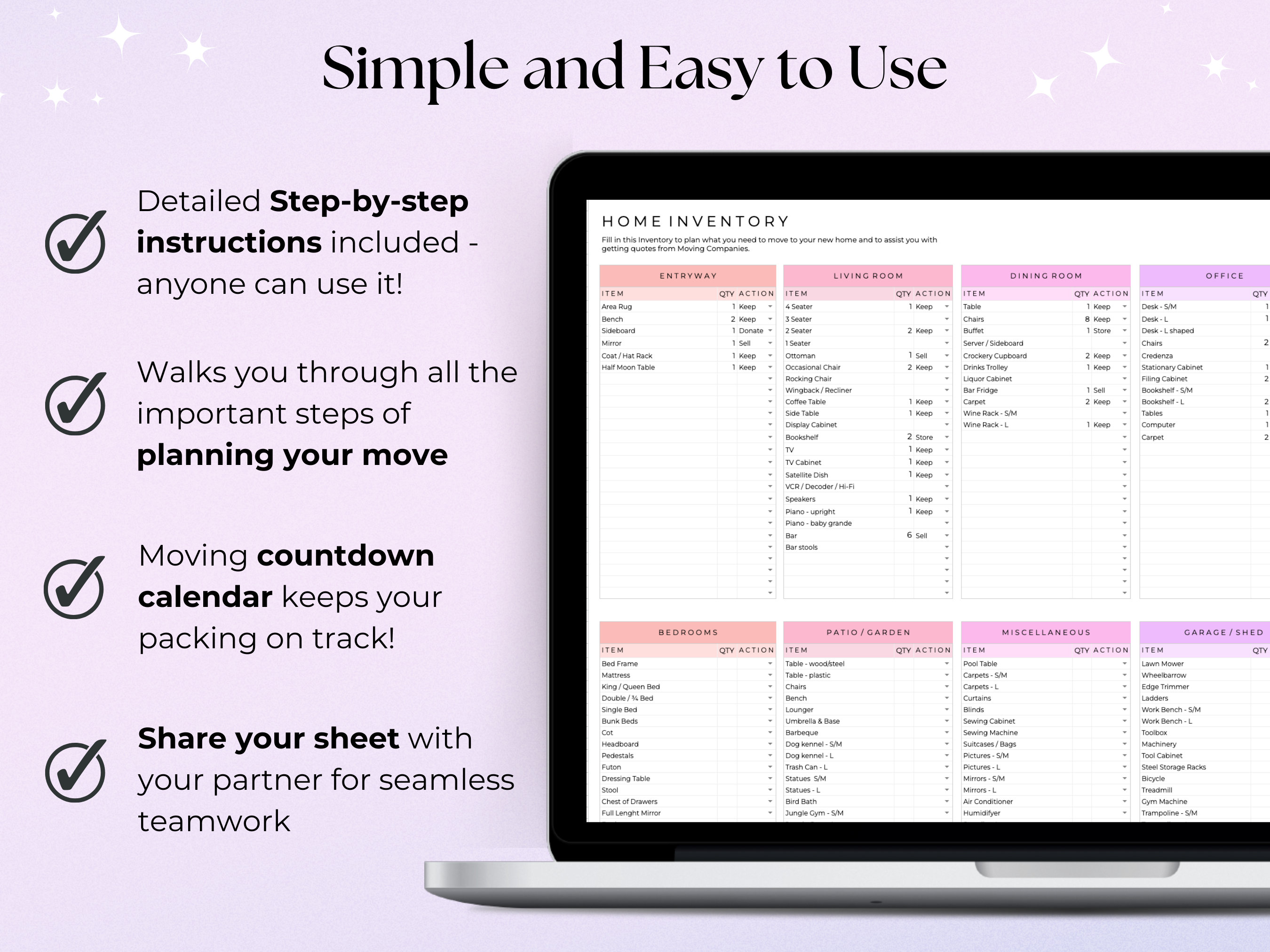 Moving Checklist Google Sheets, Moving Planner, Moving Binder, New Home ...